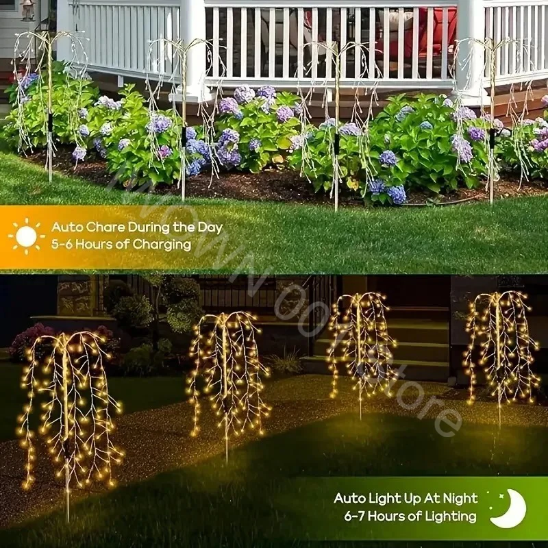 Solar-Firecracker-Light-100LED-8-Modes-Lawn-Lamp-Copper-Wire-String ...