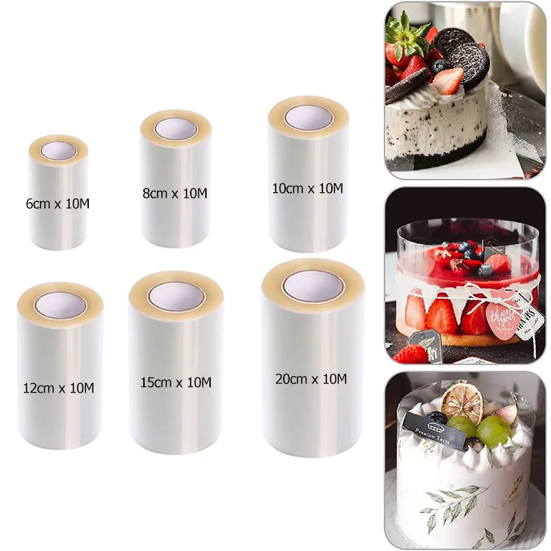 6-8-10-12-15-20cm-10M-Acetate-Roll-Cake-Collar-Transparent-Mousse-Cake ...