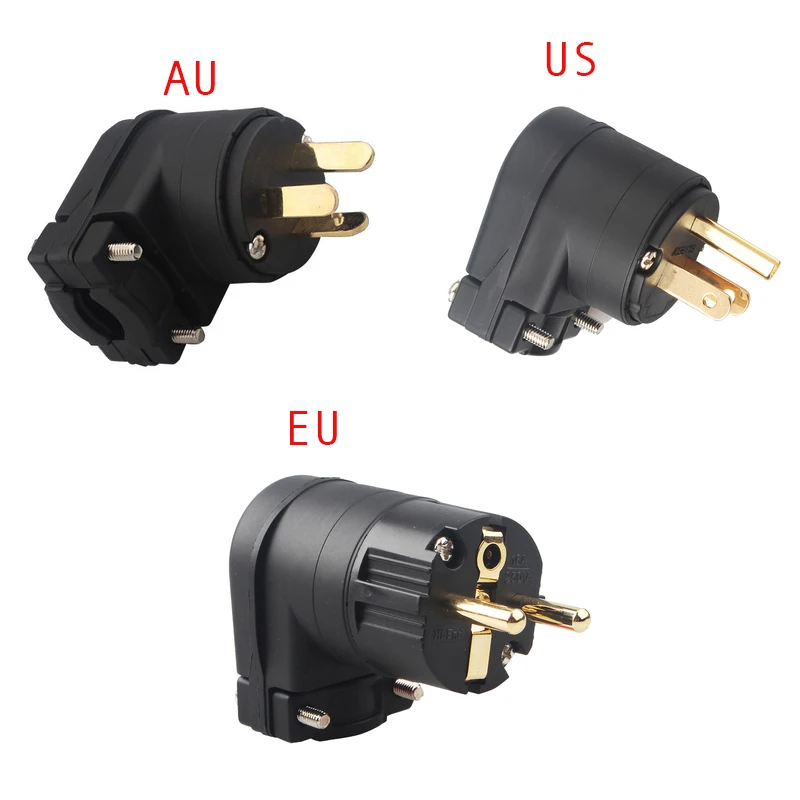 L-shaped-Curved-F1-12-Copper-Gold-plated-EU-AU-US-Power-Plug-AC-Power ...