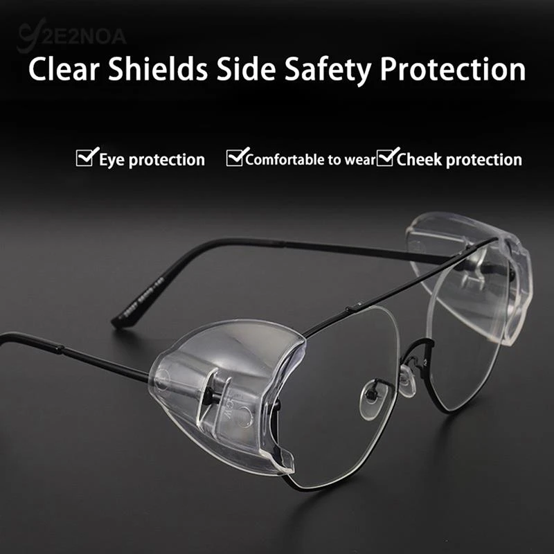 2pcs Eye Flexible Clear Shields Side Safety Goggles Glasses 95% ...
