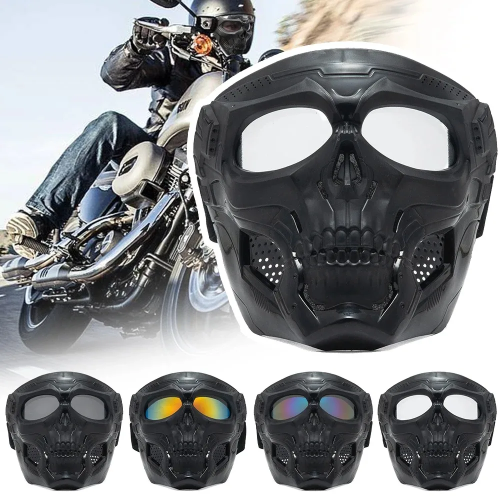 Cycling-Colorful-Goggles-Motorcycle-Skull-Mask-Riding-Windproof-Full ...