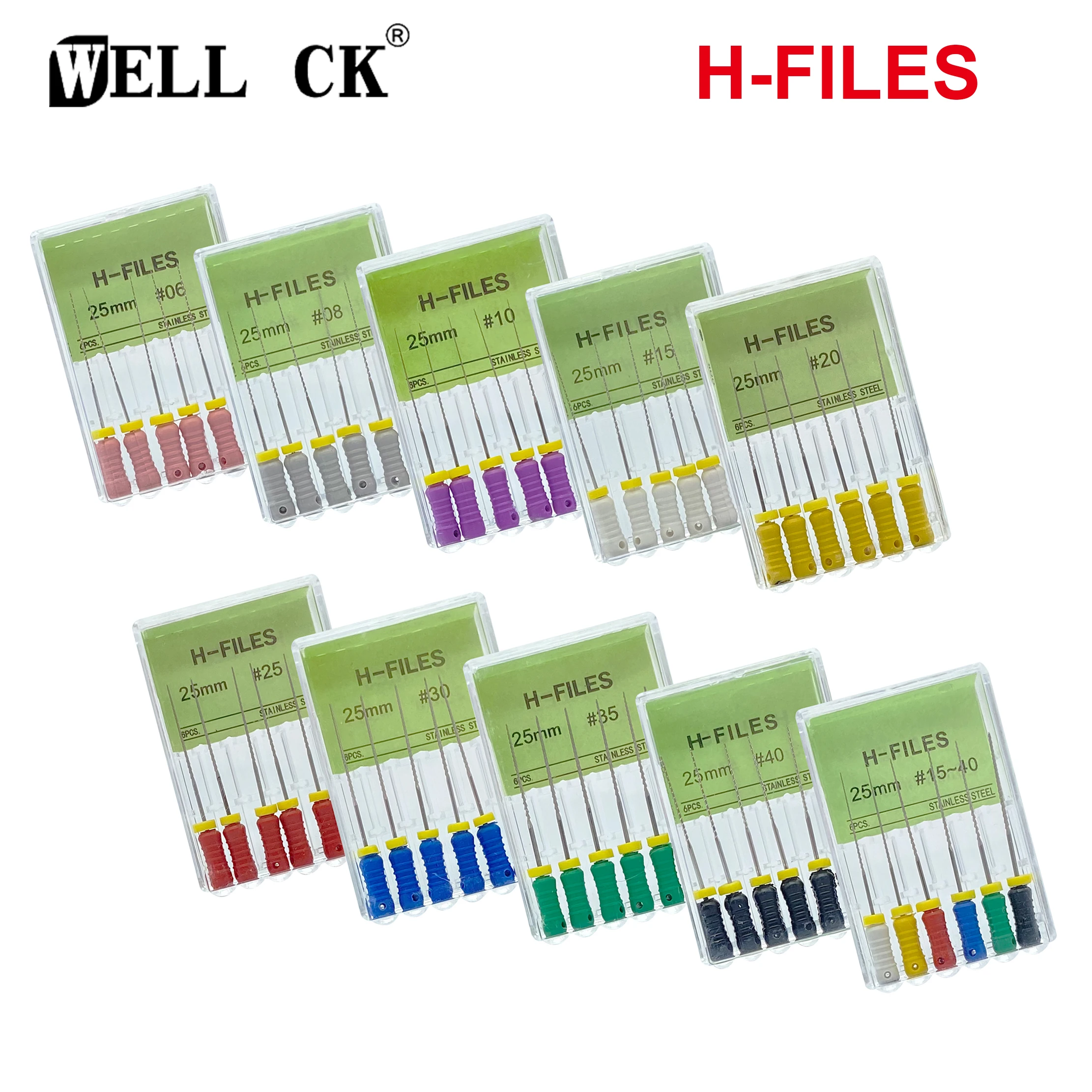 1 Box Root Cannal Endo H File 21mm 25mm 31mm Dental Tools Stainless ...