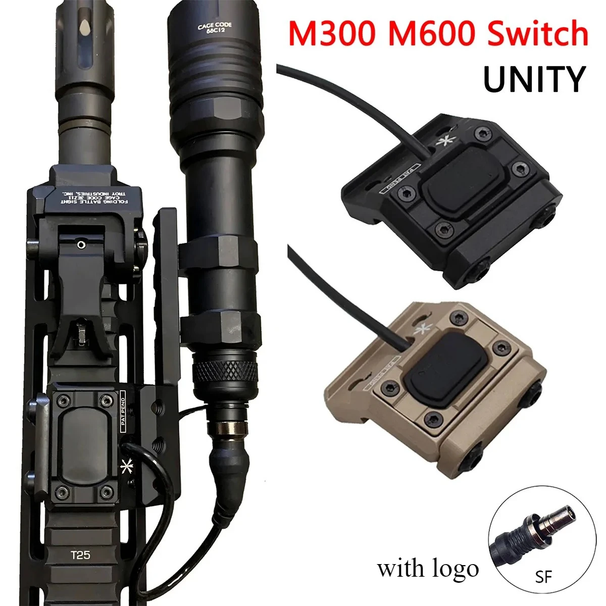 戦術 Surefire M600 M300 ホット Mod ボタン圧力 UNITY スイッチ SF プラグエアガン強力なライフル銃武器スカウト ...