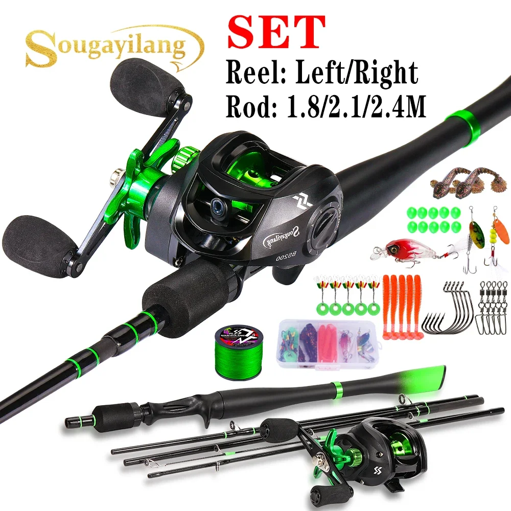 Sougayilang-Baitcasting-Fishing-Rod-and-Reel-Combo-Set-5Sections-Carbon ...