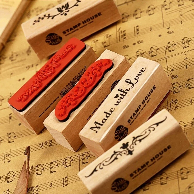 1Pc-Vintage-Strip-Wooden-Rubber-Stamp-Kids-DIY-Handmade-Scrapbook-Photo ...
