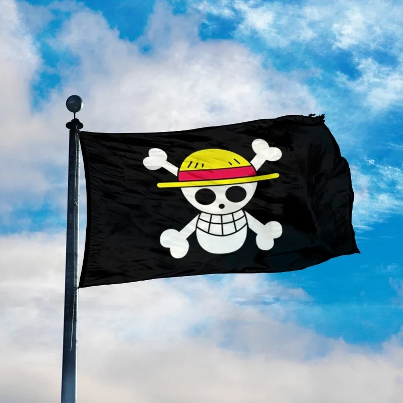 One-Piece-FLAG-Monkey-D-Luffy-Skull-Flag-90-150CM-Polyester-Straw-Hat ...