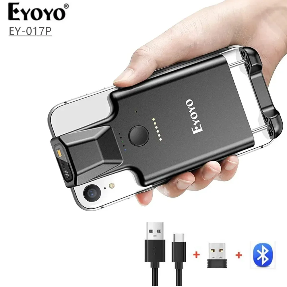 Eyoyo 2D Back Clip Bluetooth Barcode Scanner Phone Work Portable ...