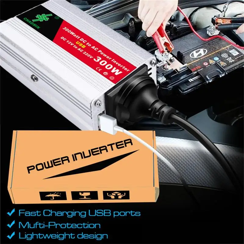 300W Car Inverters 12v 220v Pure Sinus 12V To AC220V Universal Socket ...