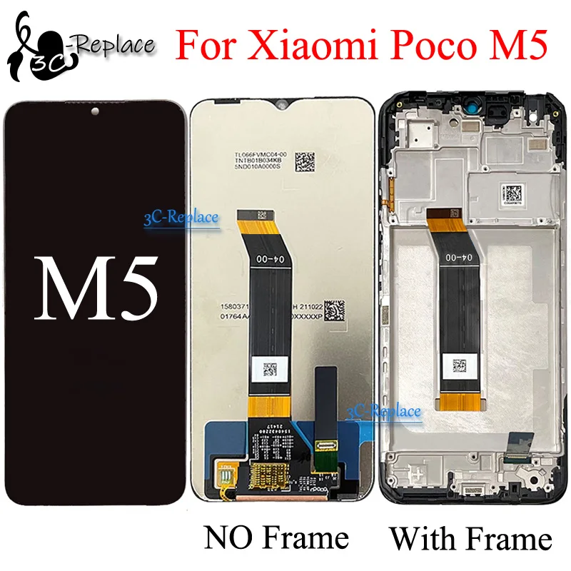 Original 6.58 inch Black For Xiaomi Poco M5 22071219CG 22071219CI LCD Display Touch Screen ...