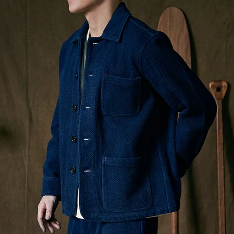 Blue Dyed Retro High Quality Amekaji Style Men's Jacket - AliExpress ...