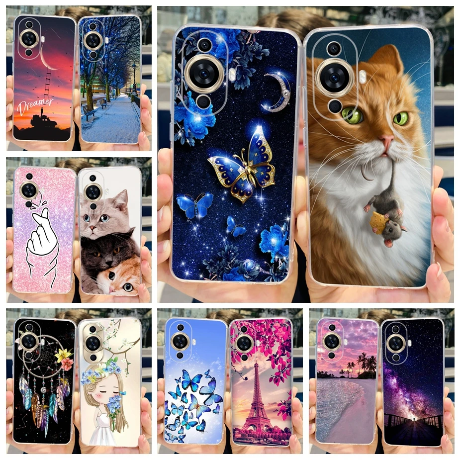 For-Huawei-Nova-11-Case-Cute-Cat-Butterfly-Soft-Silicone-Phone-Case-For ...