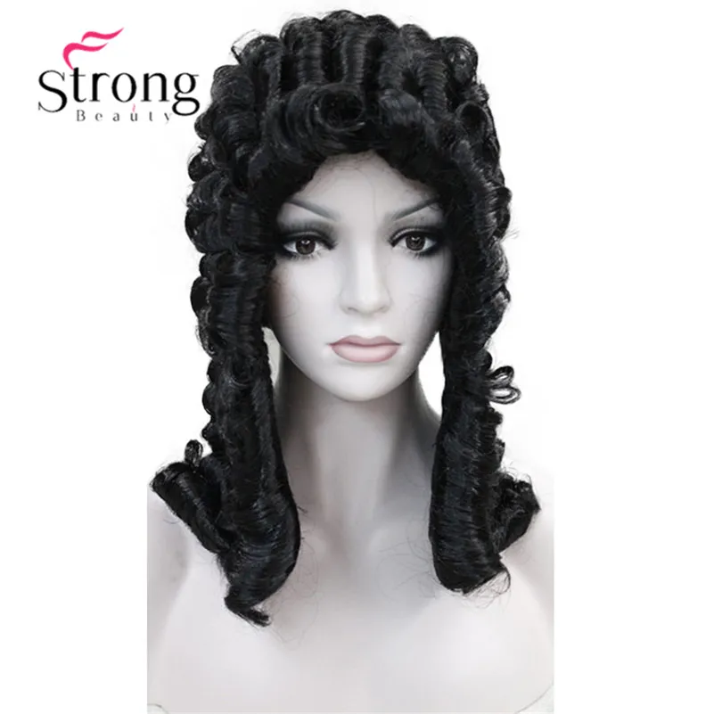 StrongBeauty Wig Judge Baroque Nobleman Curls Historical Black Blonde G ...