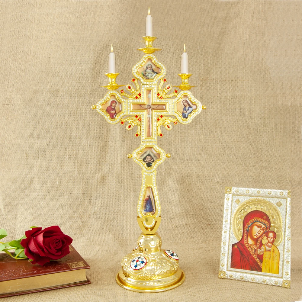 Religion-Orthodox-Cross-Shape-Taper-Candle-Holder-Christian-Easter ...