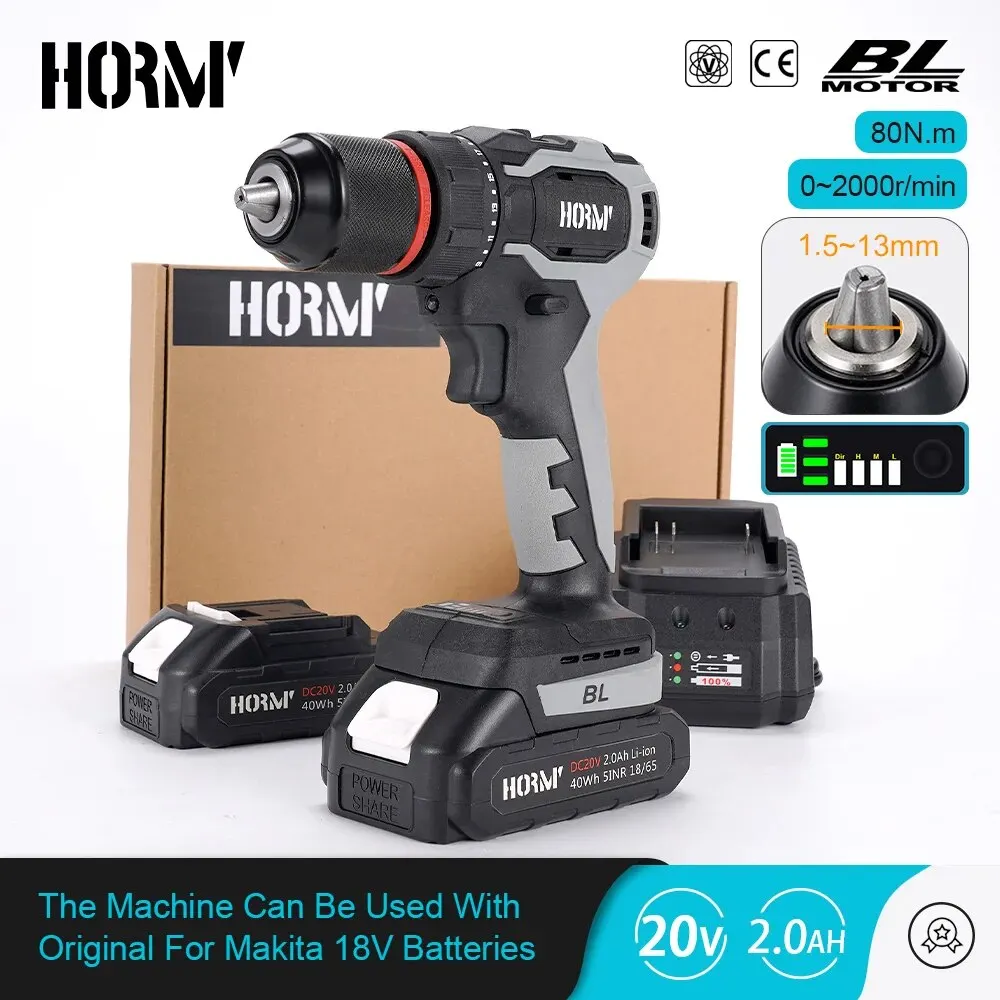 Hormy-80NM-Brushless-Cordless-Drill-Electric-Screwdriver-2-Speed-21 ...