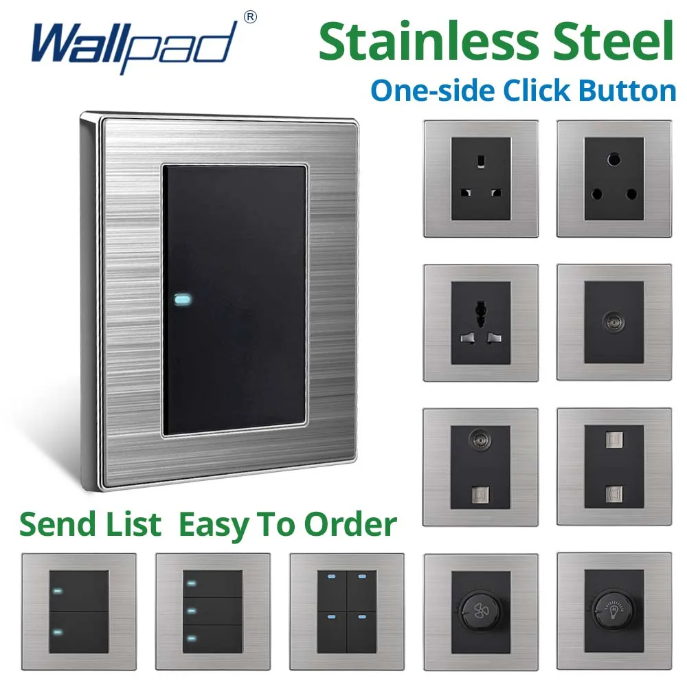 1-2-3-4-Gang-2-Way-Wallpad-Stainless-Steel-Panel-Wall-Light-Switch-With ...
