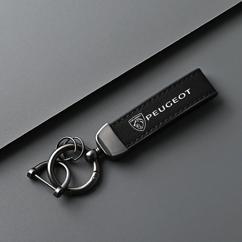 Leather-Car-Keychain-Key-Ring-Pendant-Buckle-Gift-For-Peugeot-408-4008 ...