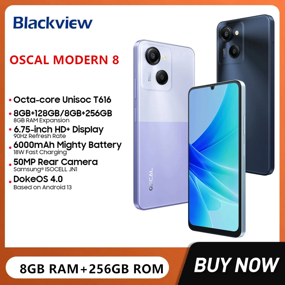 Blackview-OSCAL-MODERN-8-Ultra-Thin-Smartphones-6-75-Inch-HD-8GB-128GB ...