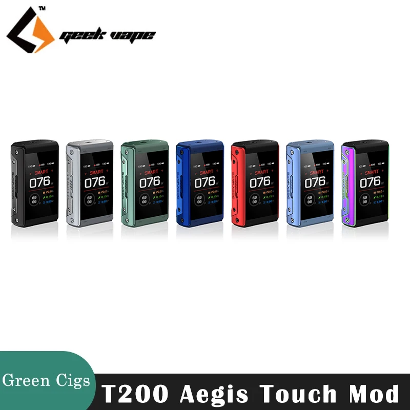 Original Geekvape T200 Aegis Touch Mod 200w Vape Fit Dual 18650 Battery ...