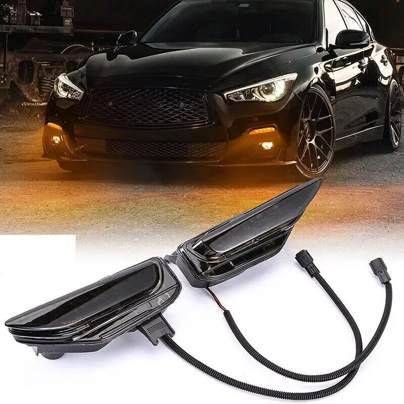 Car Front Bumper LED Turn Signal Light For Infiniti Q50 Q50S Sport 2014 ...