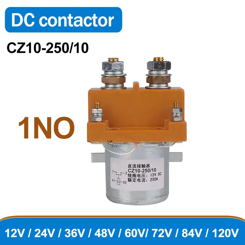 DC Contactor CZ10-250/10 250A NO Nomal Open 12V 24V 36V 48V 60V 72V 84V ...