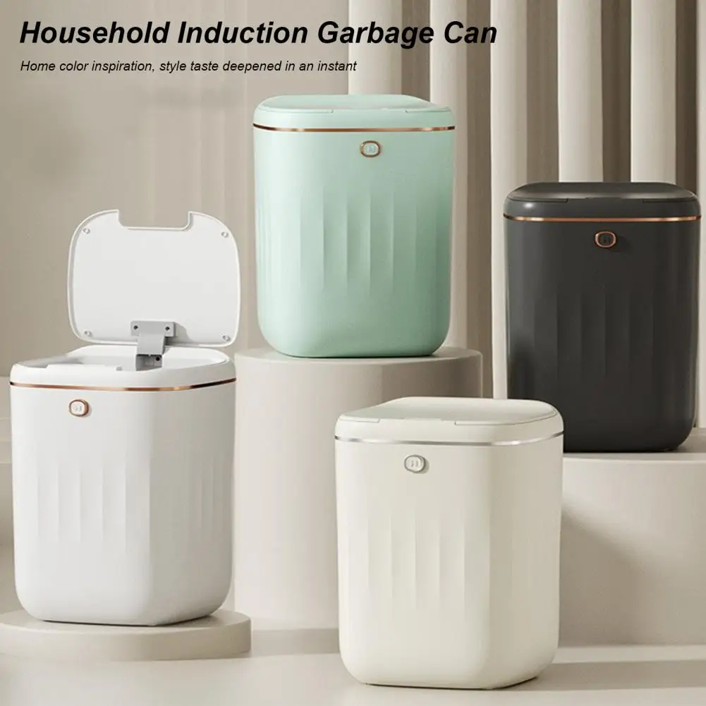 Automatic-Smart-Trash-Can-with-Lid-20L-Intelligent-Waterproof-Electric ...