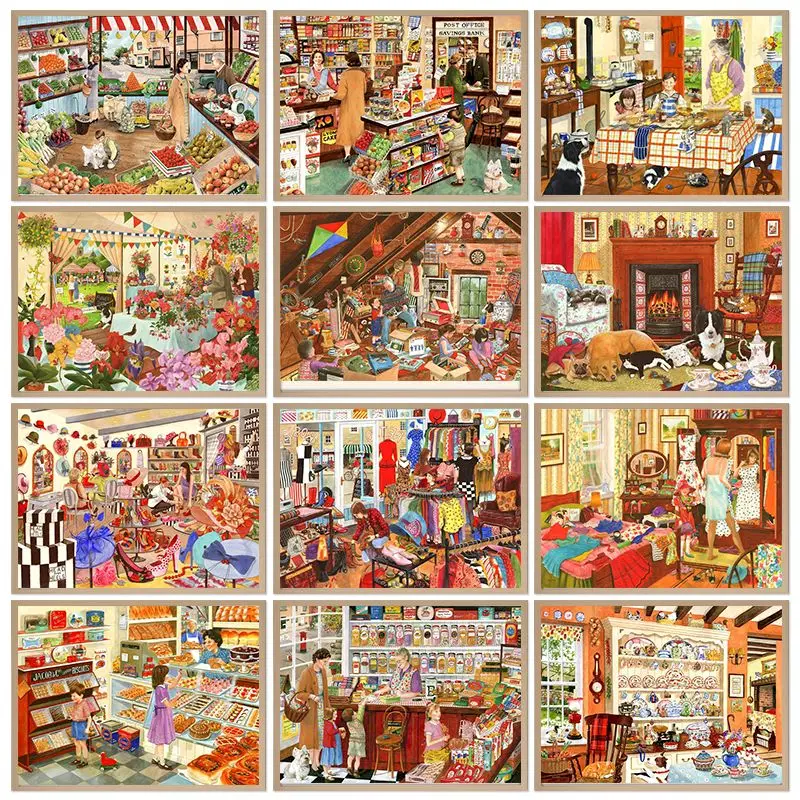 GATYZTORY-Diy-Painting-By-Numbers-Clothing-Snacks-Store-Scenery-Drawing ...