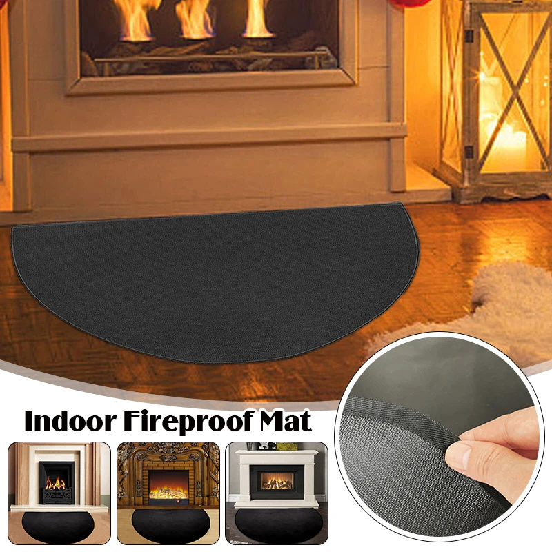 Fireproof Hearth Rugs Fireplace Rug Half Round Floor Rug 2-Layer ...