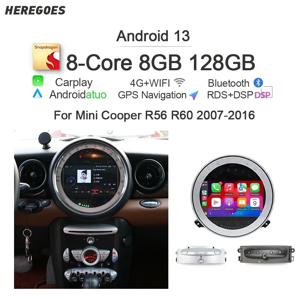 Carplay-Qualcomm-8-128G-Android-13-Car-Radio-GPS-Player-Navigation-car ...