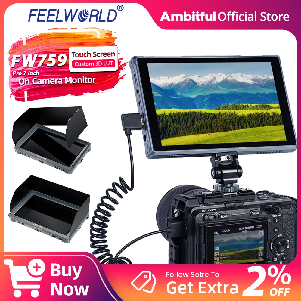 FEELWORLD FW759 PRO 7 Inch Touch Screen Camera Monitor 4K HDMI ...
