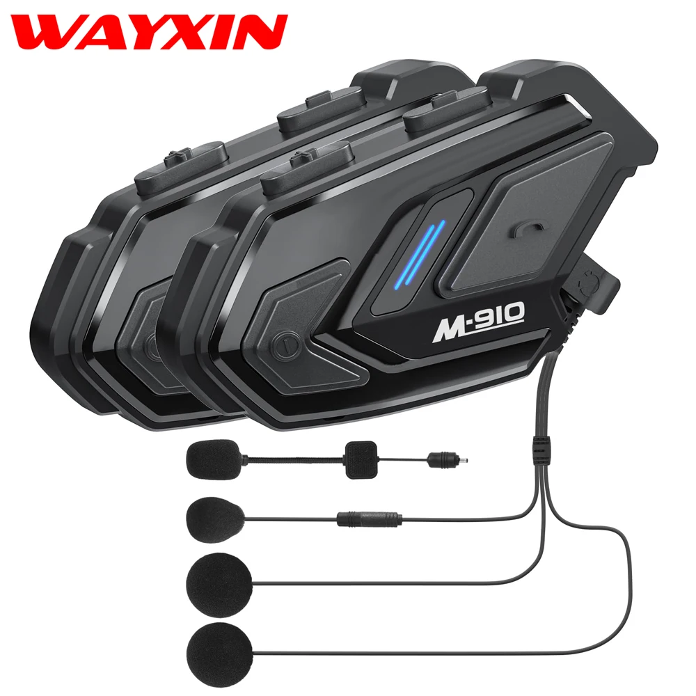 WAYXIN-Helmet-Headsets-M910-Motorcycle-Intercom-6-Riders-Interphon-One ...