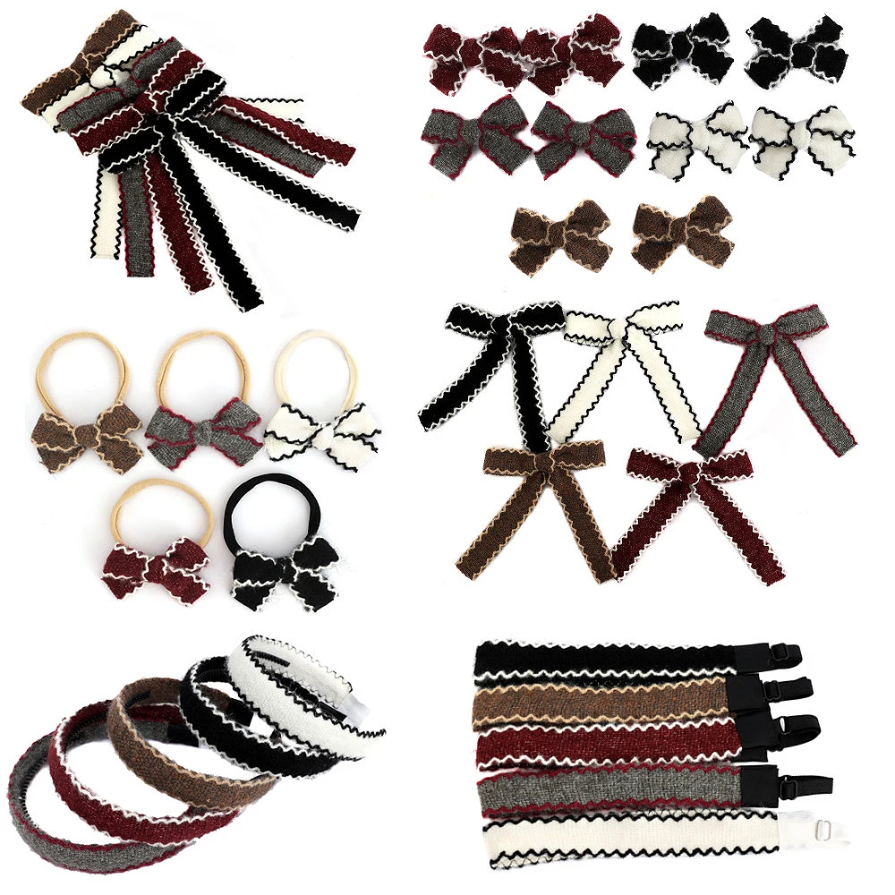 A7 Fashion New Women Cashmere wavy edge Hair Accessories herring bone ...