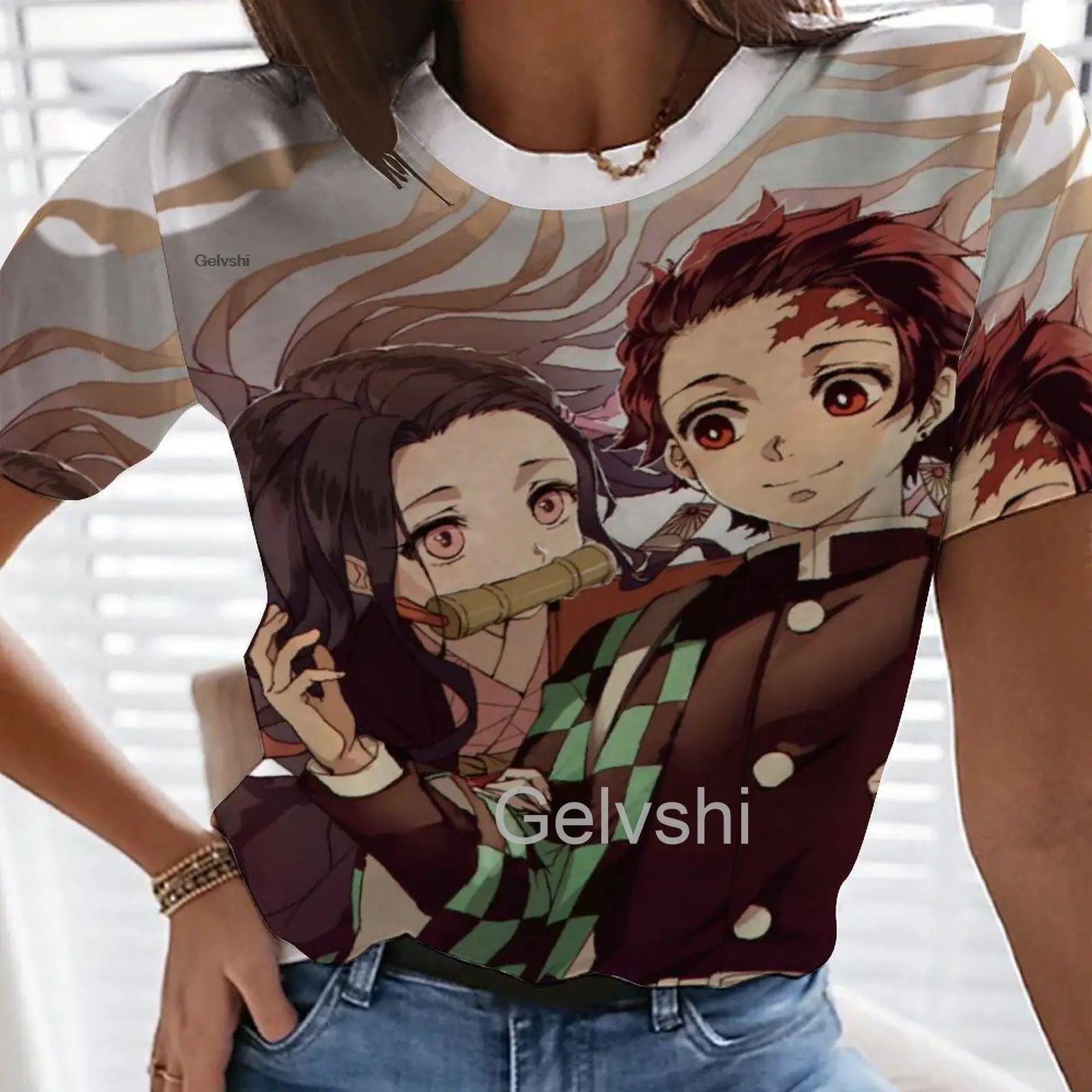 Hot Japanese Anime Demon Slayer T shirts Women's Kamado Nezuko 3d ...