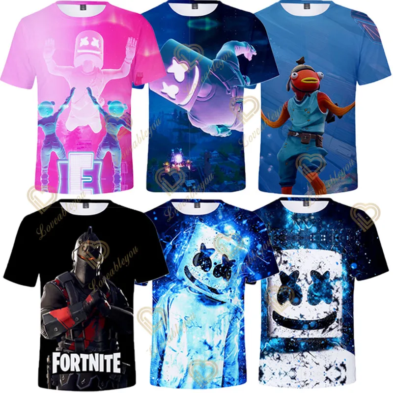 Fortnite Boys Clothes Tops Summer Cotton Kids Short Sleeve Tees Costume ...