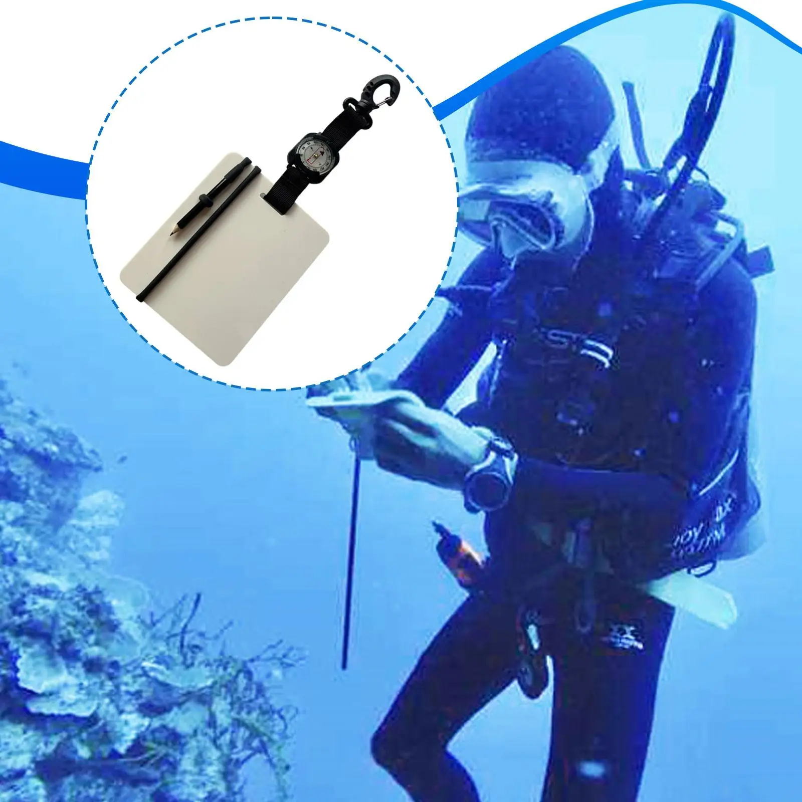 Professional Diving Writing Slate with Pencil Compass Equipped ...