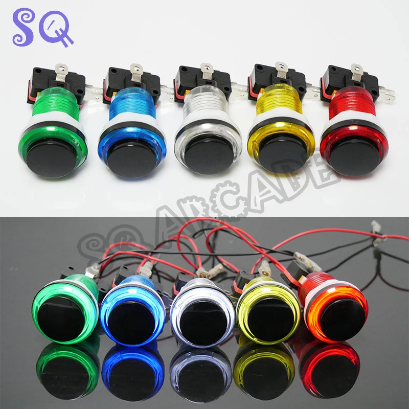 33mm-Transparent-Plated-Illuminated-Push-Button-ArcadeLed-Micro-Switch ...