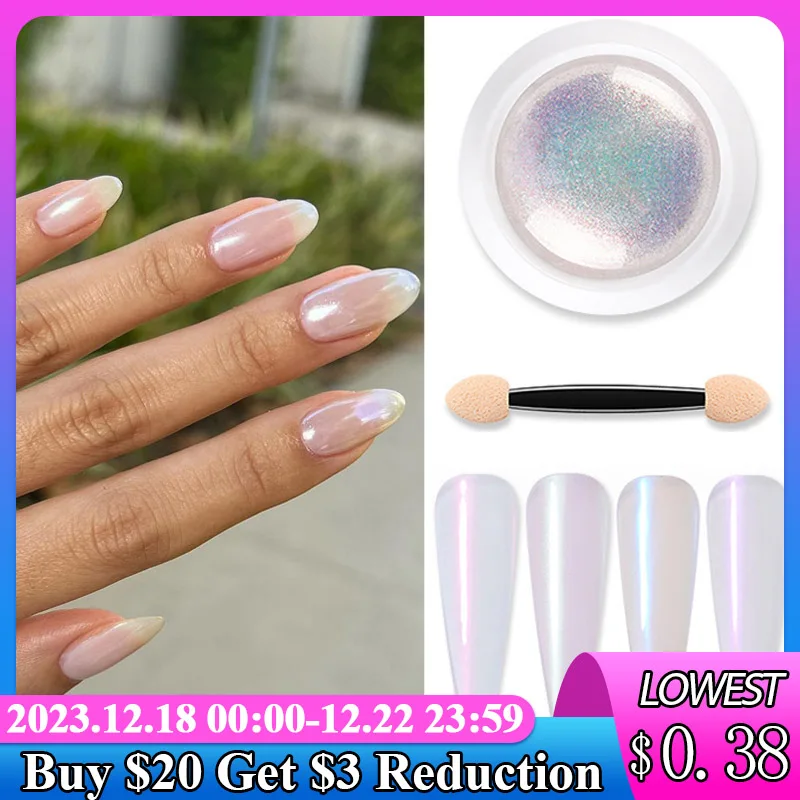 Shell-Pearl-Nail-Powder-Pigment-Mirror-White-Rubbing-on-Nail-Glitter ...