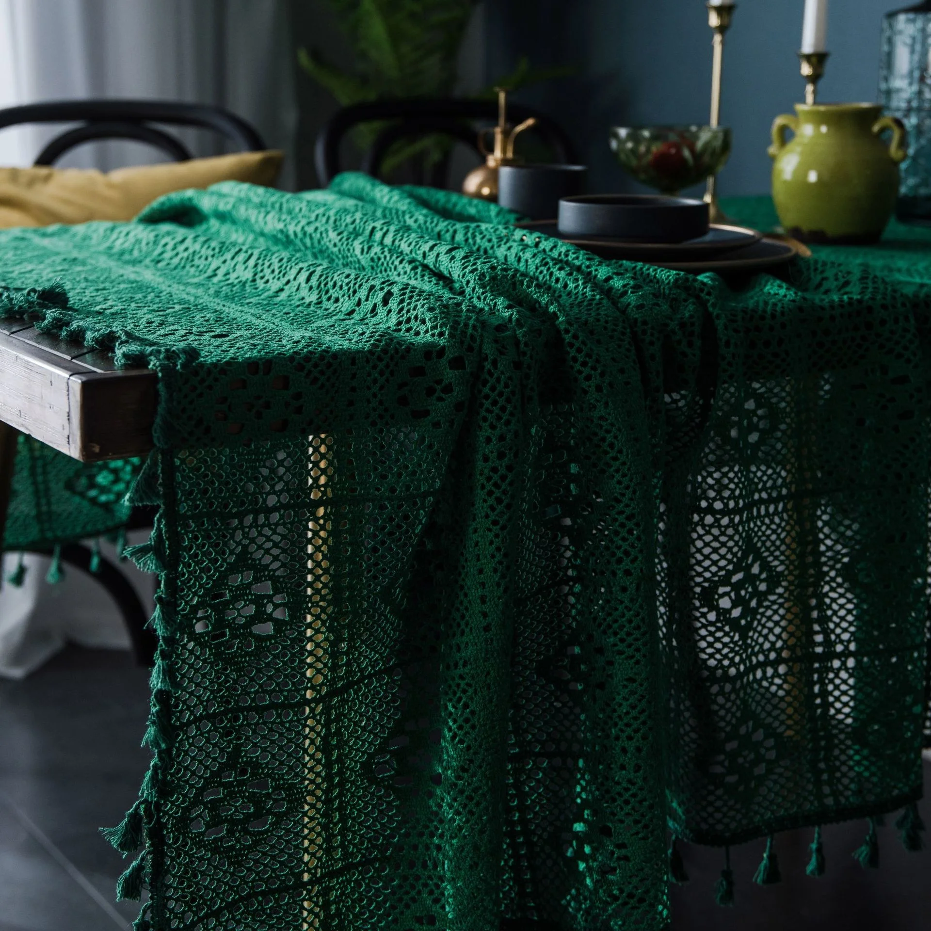 Green Tablecloth Background