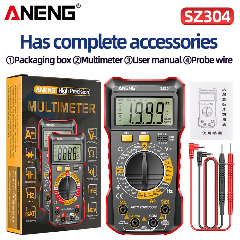 Digitale-Multimeter-Groot-Scherm-Spanningsweerstandsmeter ...