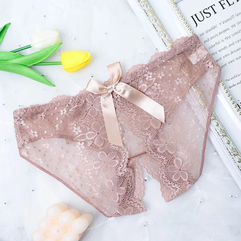 Women-Low-Waist-Panties-Crotchless-Satin-Underwear-Lace-See-Through-Thongs-Open-Crotch-Erotic ...