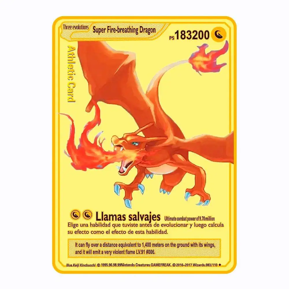 Metal Pokémon Letters Card Pikachu Vmax Charizard Lugia Vstar Mew Anime ...