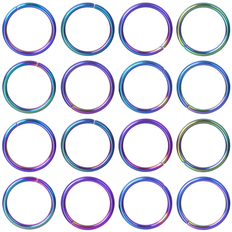 100Pcs Bulk 3.5-12mm Rainbow Stainless Steel Split Rings O-Ring ...