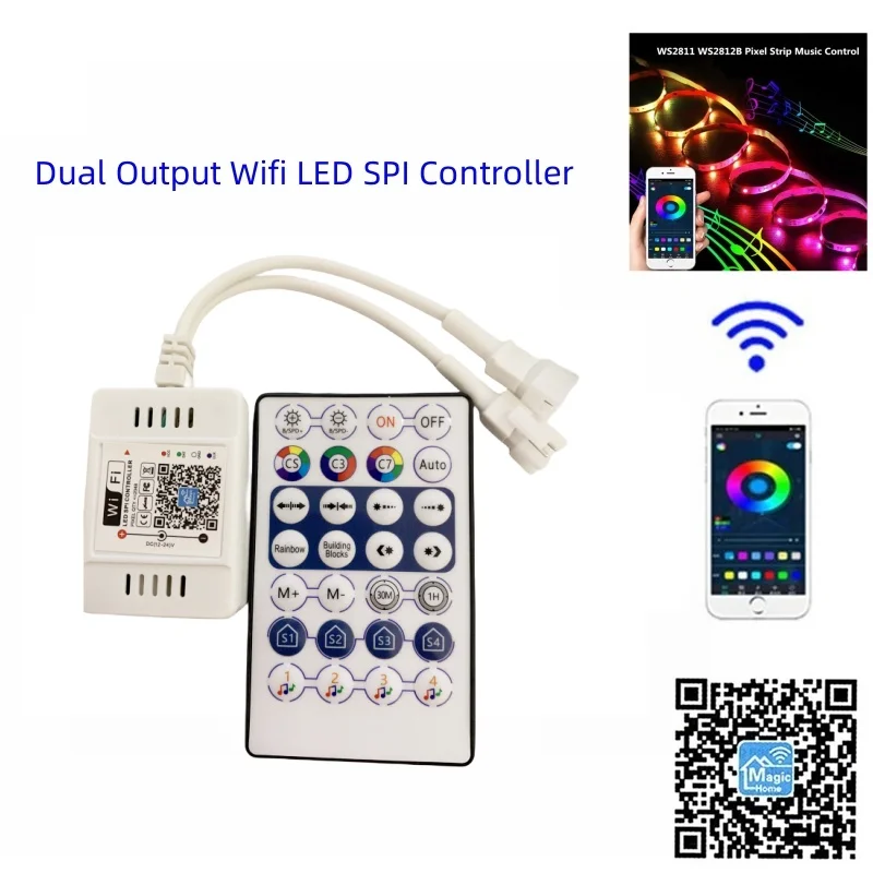 28Key-Double-Output-LED-SPI-Controller-Mini-WiFi-Led-Pixel-Controller ...