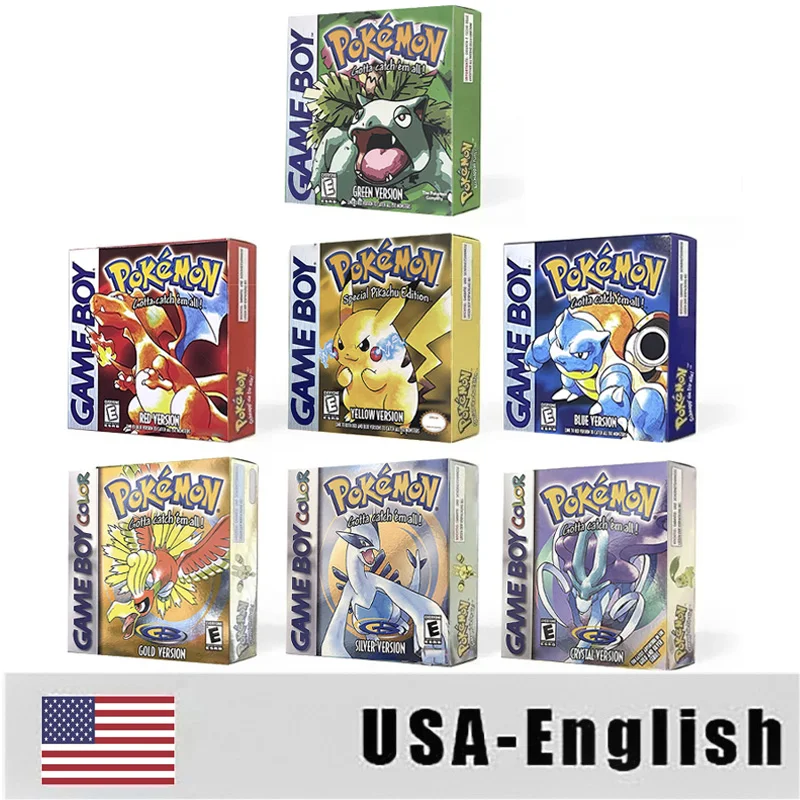 USA/NTSC Pokemon crystal，red，yellow，blue，green，gold，silver Series seven ...