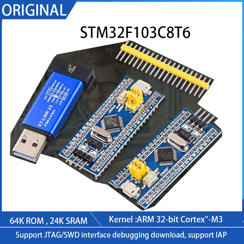 STM32F103C8T6-ARM-STM32-Minimum-System-Development-Board-MCU-Core-Board-C6T6-STM32-ST-LINK-V2 ...