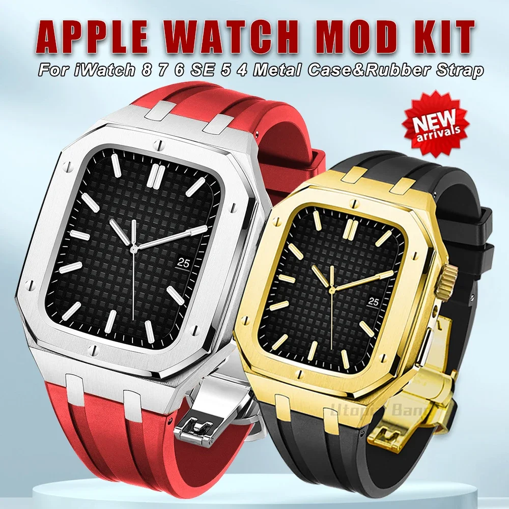 Luxury-Metal-Modification-Kit-For-Apple-Watch-Series-8-7-45mm-6-5-4-SE ...