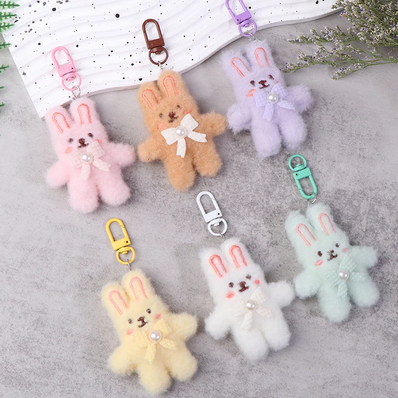 Bowknot-Rabbit-Plush-Pendant-Cartoon-Bunny-Keychain-Soft-Stuffed-Doll ...