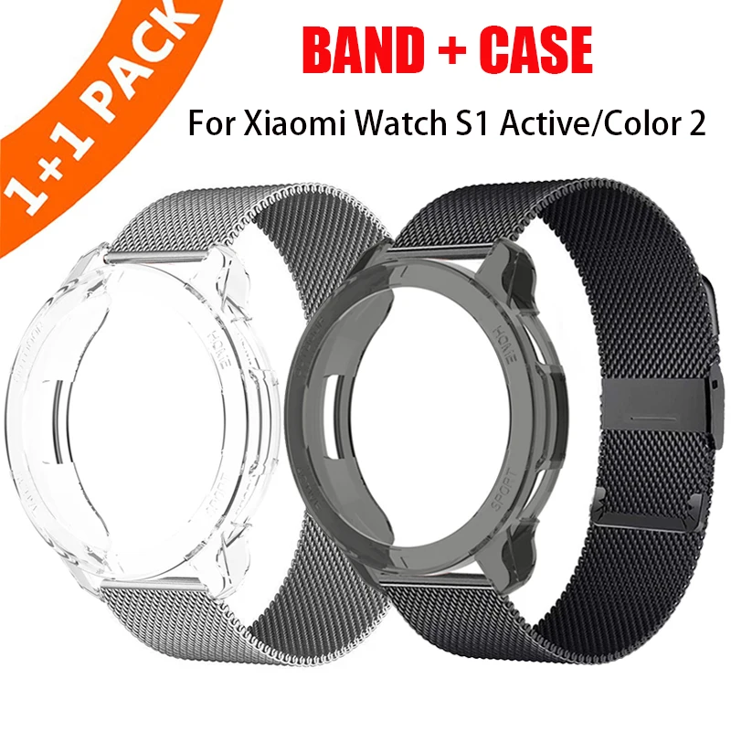Strap-Case-Protector-For-Xiaomi-Watch-S1-Active-Watchband-Metal ...