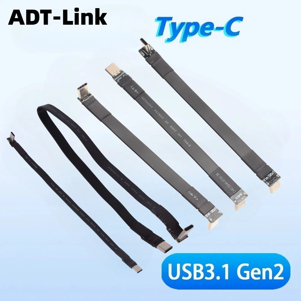 10Gbps Gen2 USB 3.1 Type C to Type C Flat Extension Cable Fold 90Degree ...