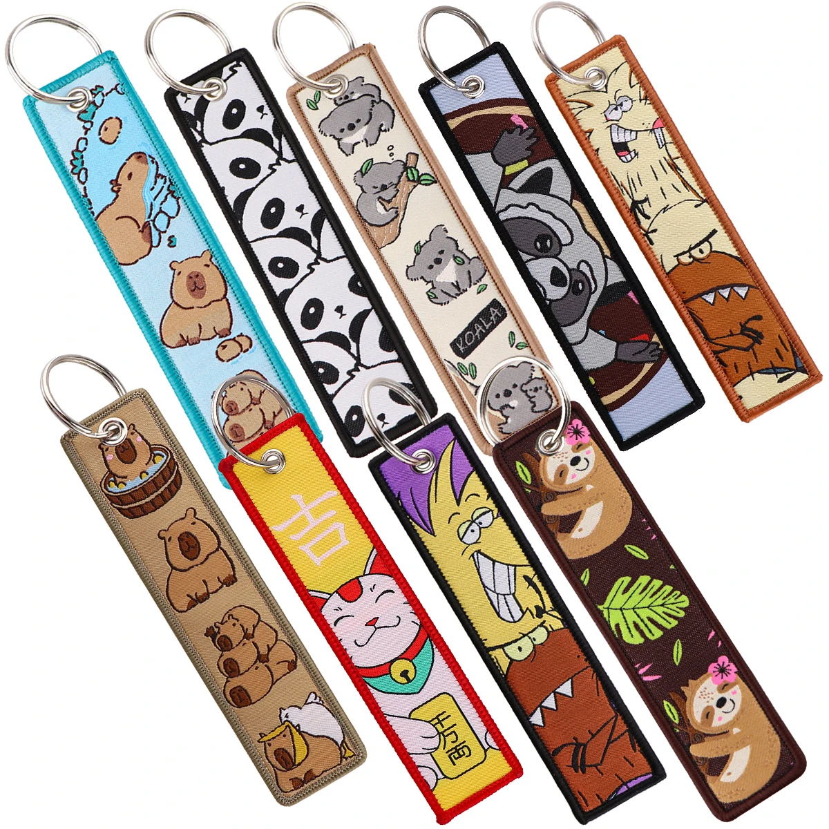 Cute-Capybara-Embroidery-Key-Fobs-Cartoon-Animals-Key-Tag-Keychain-for ...