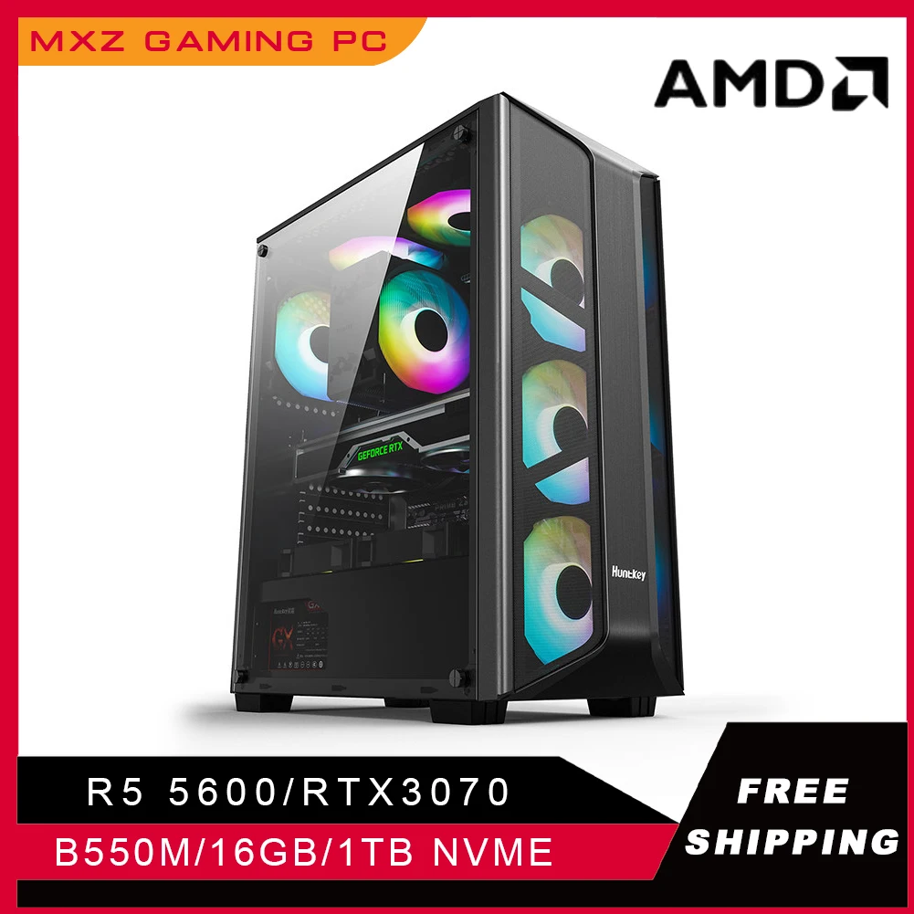 MXZ Gaming PC Ryzen 5 5600 RTX3060ti/3070 GDDR4 1TB NVME Desktop ...